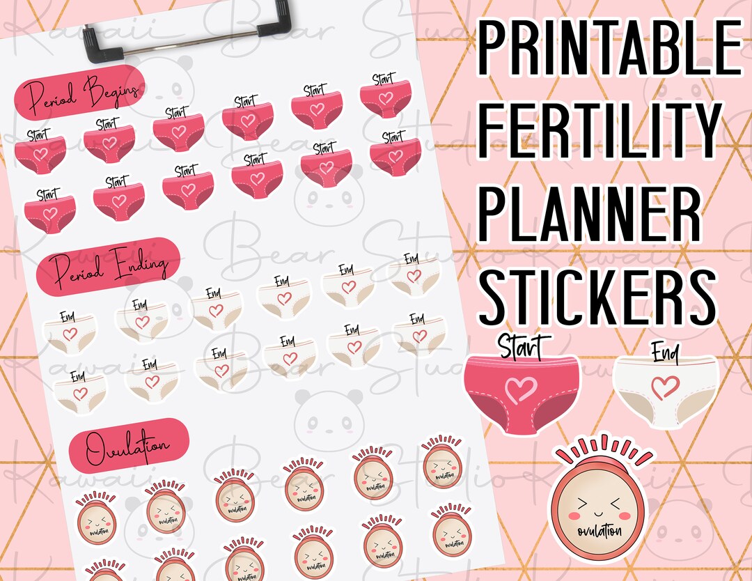 Printable Fertility Planner Stickers - Etsy