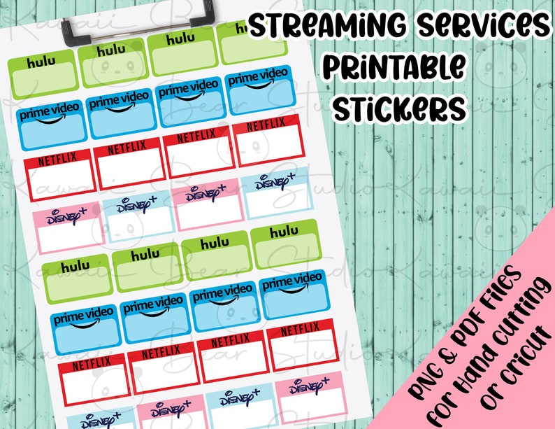 Printable Streaming Services Planner Stickers - Etsy