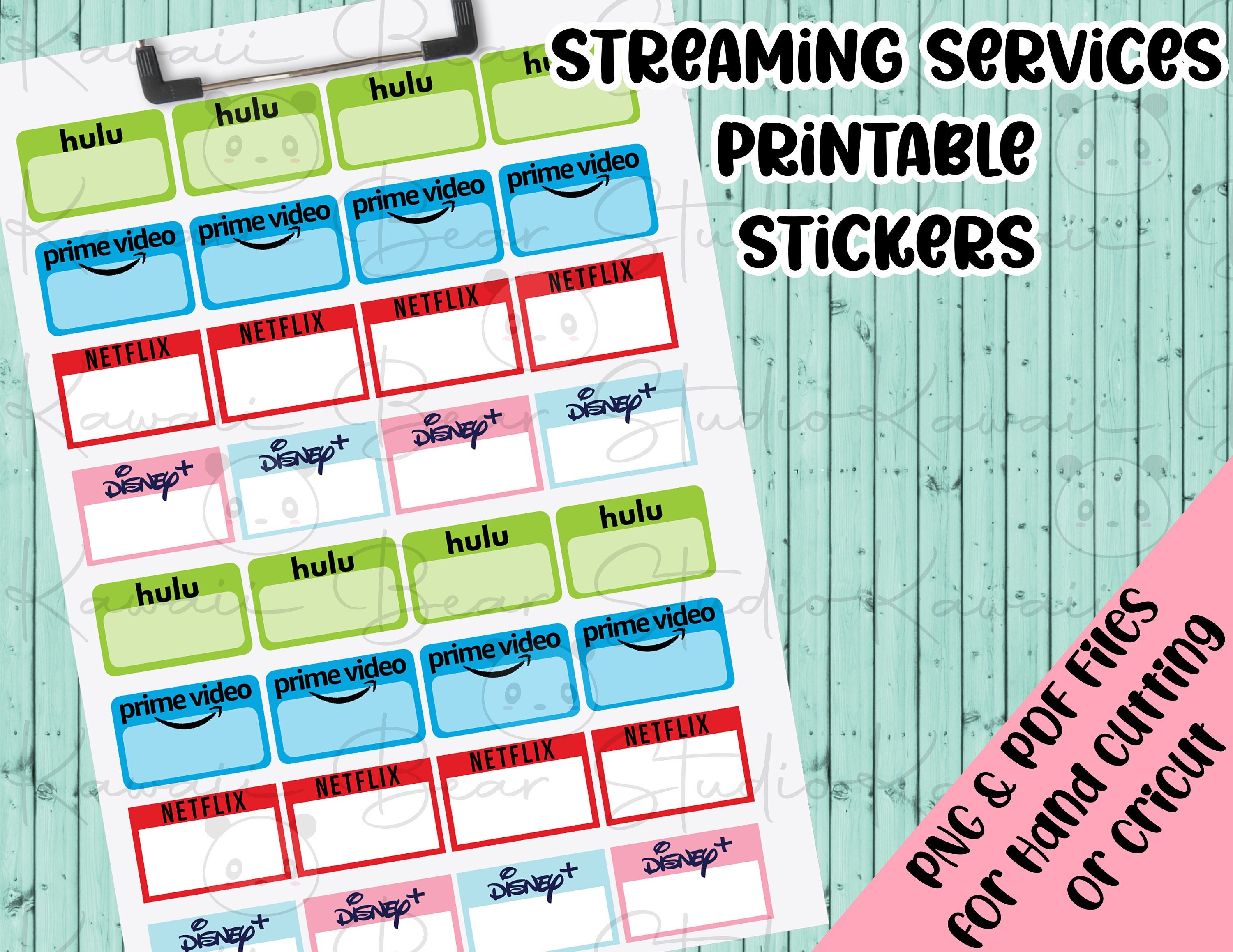 Printable Streaming Services Planner Stickers - Etsy