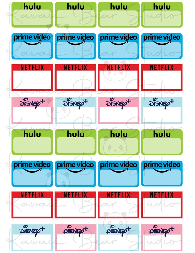 Printable Streaming Services Planner Stickers - Etsy