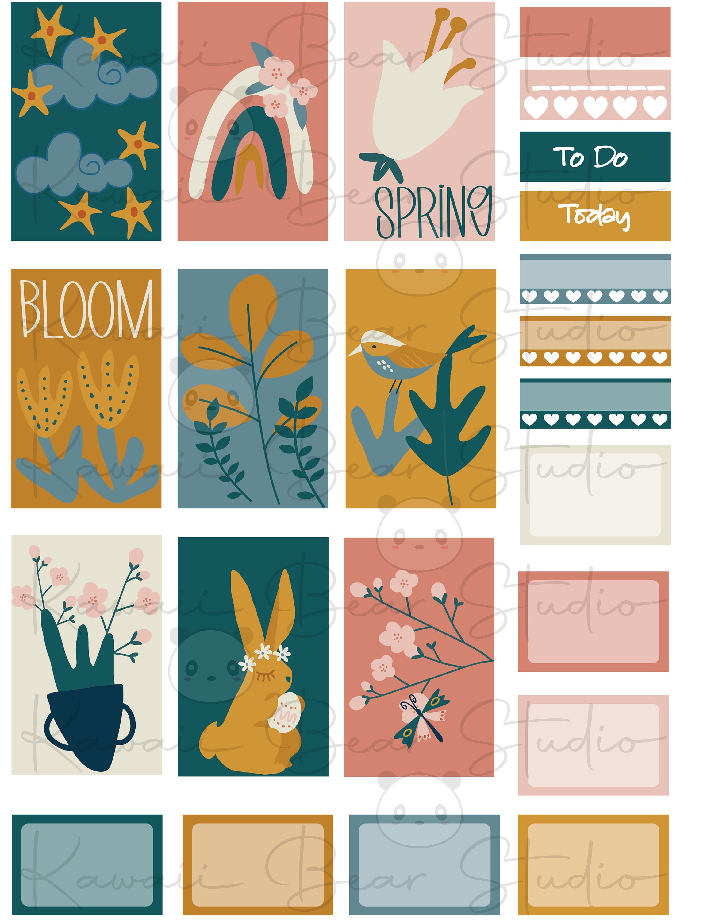 Printable Scandinavian Spring Weekly Kit for Classic Happy - Etsy