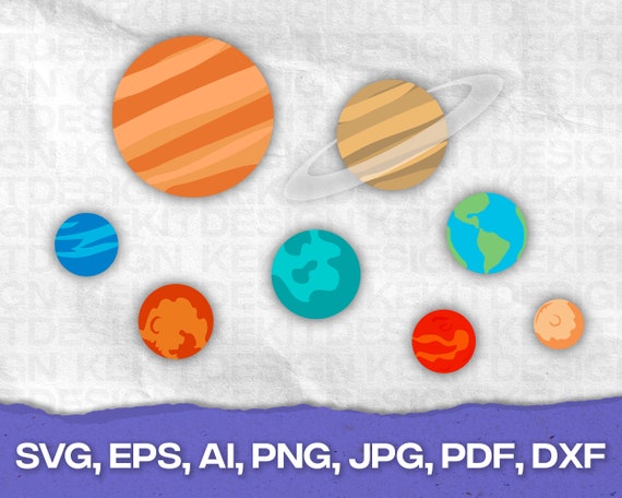Solar System Planets Pack Bundle SVG PDF AI and More Instant | Etsy