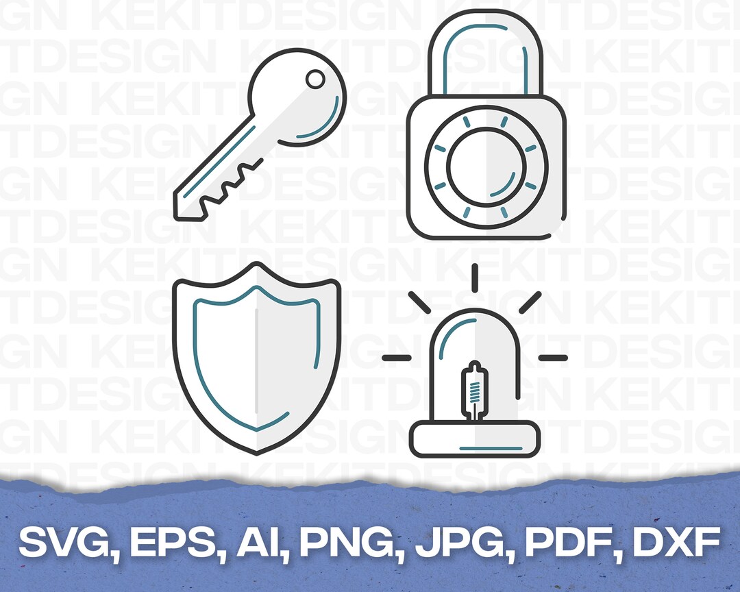 Security Icons Bundle SVG, EPS, PNG and More Instant Digital Download ...