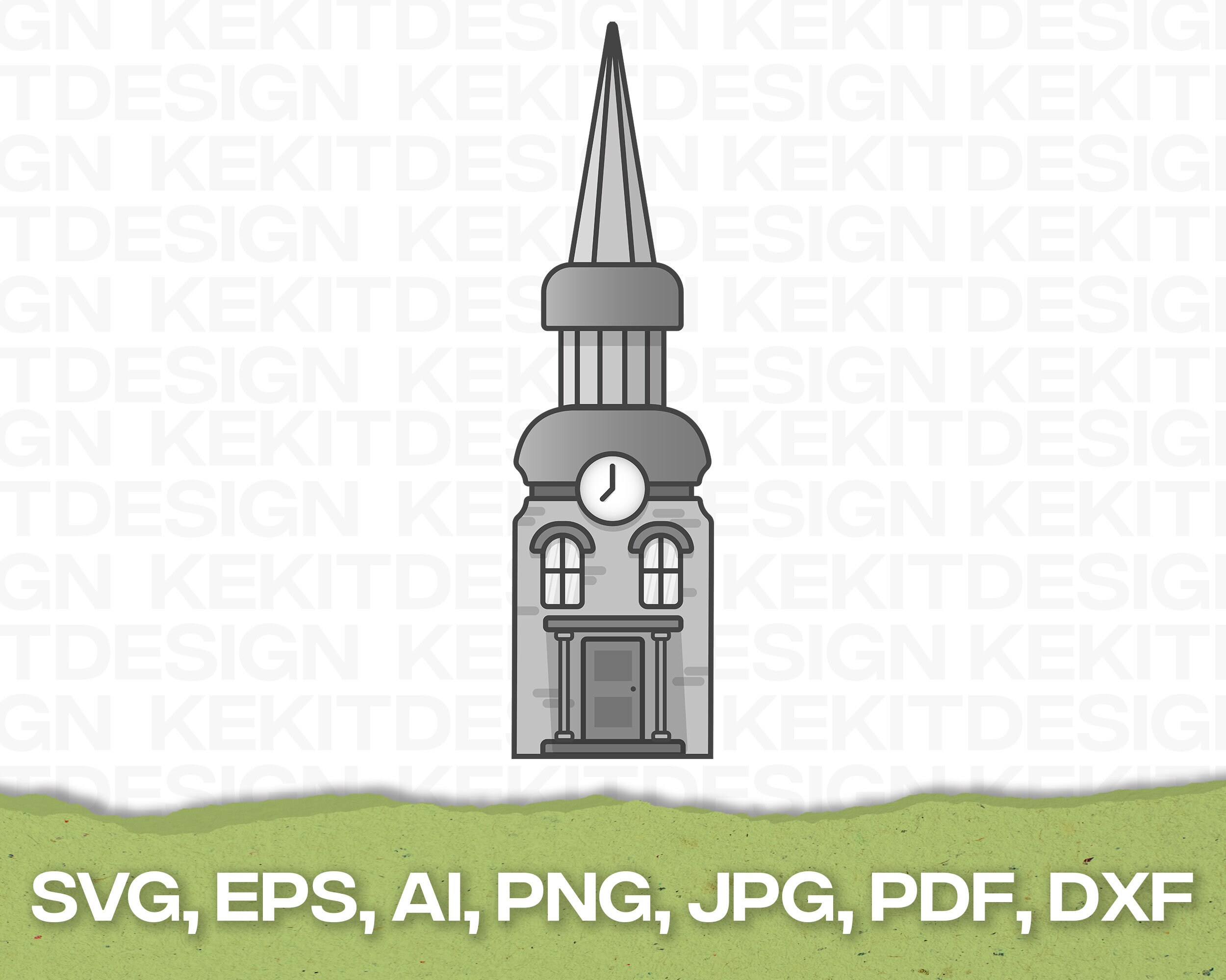 Church City House SVG, EPS, PNG and More Instant Digital Download. D18 ...