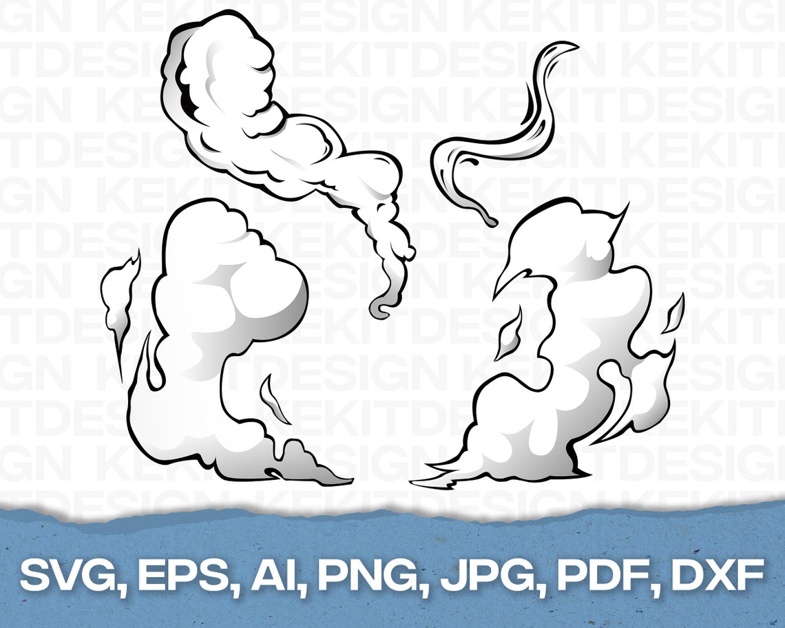 Smoke Clouds Pack Bundle SVG, PDF, AI and More Instant Digital Download ...