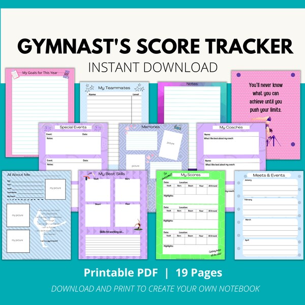 Gymnastics Printable Card - Etsy
