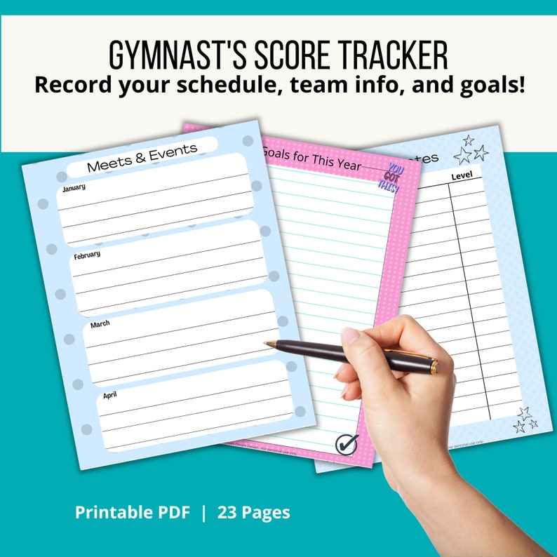 Gymnastics Score Tracker, Printable Gymnastics Tracker, Gymnastics ...