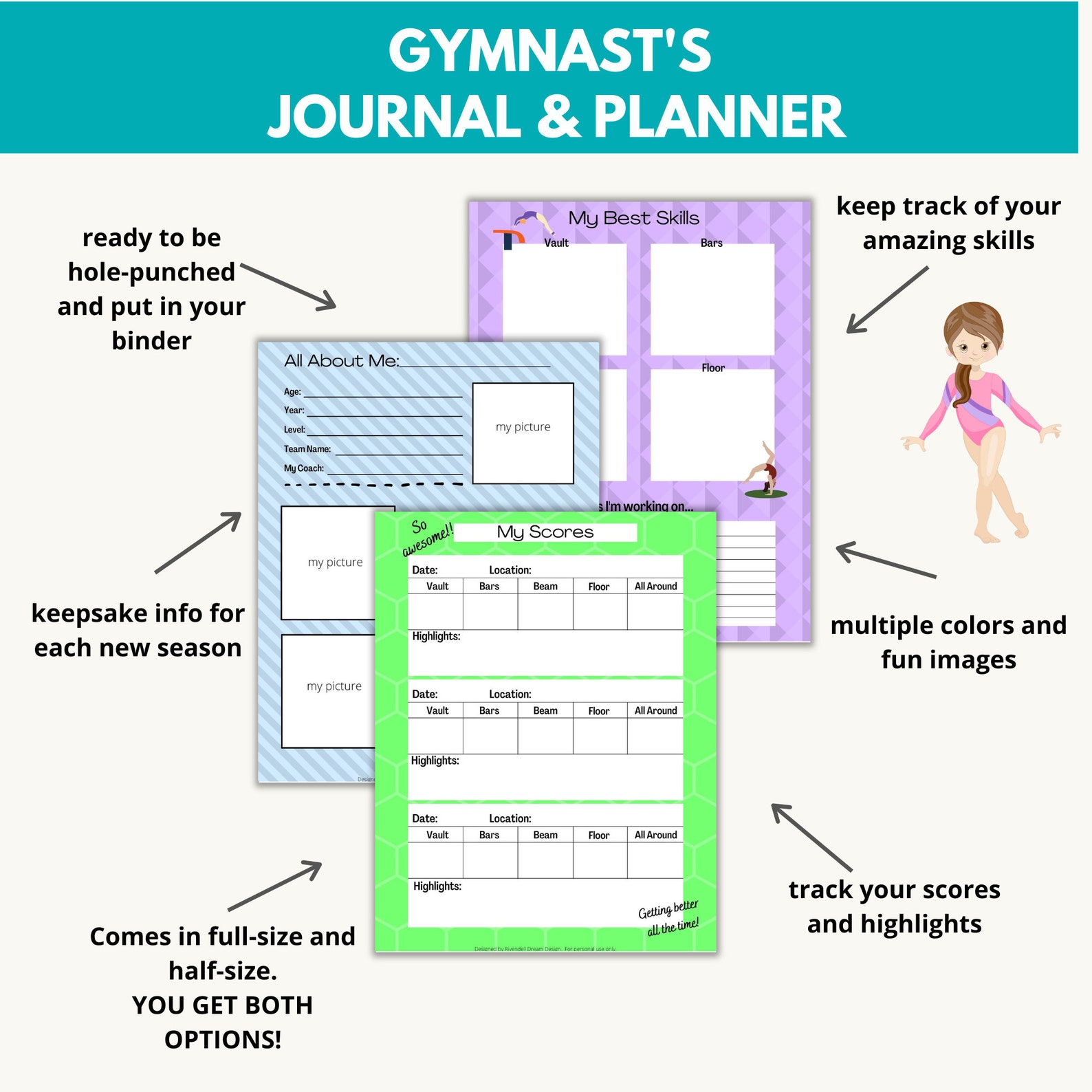 Printable Gymnastics Journal, Planner and Tracker (PDF) - Etsy