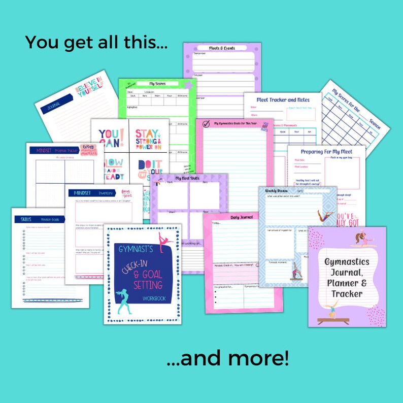 Gymnastics Printable Bundle, Gymnastics Journal, Gymnastics Trackers ...