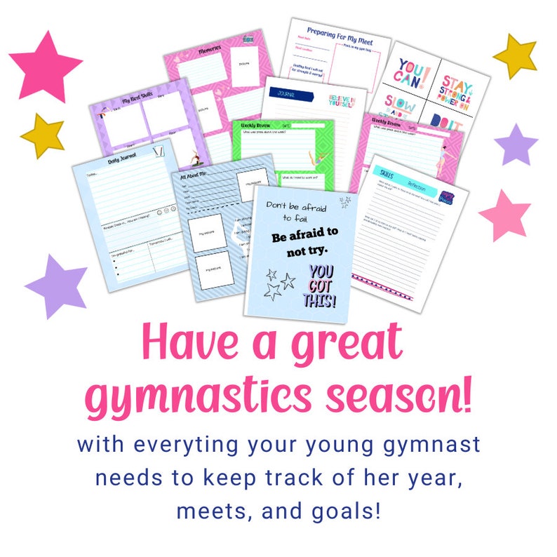 Gymnastics Printable Bundle, Gymnastics Journal, Gymnastics Trackers ...