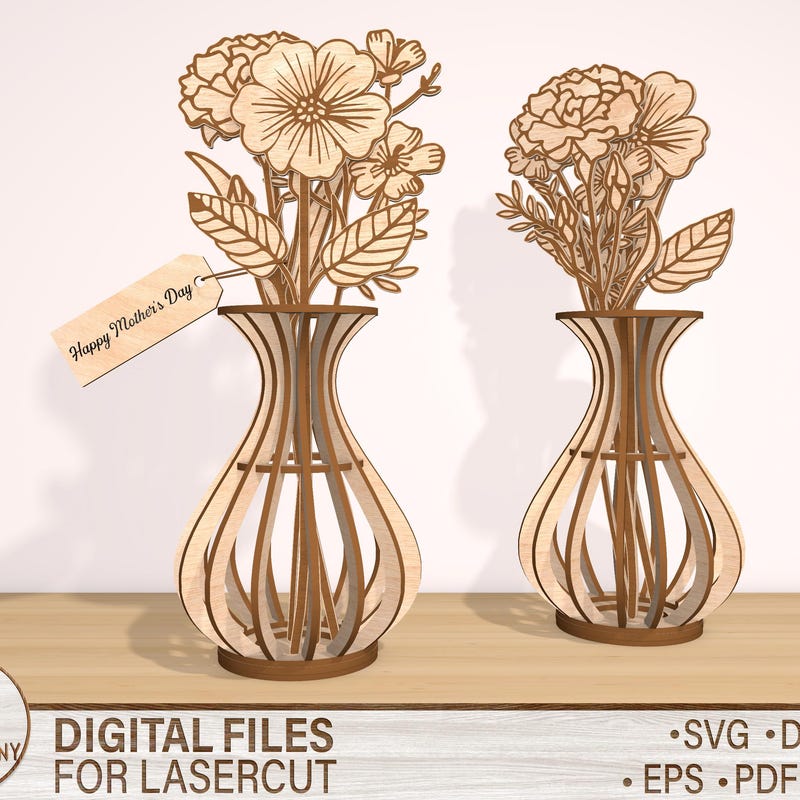 Laser Cut 3d Flower Vase - Etsy