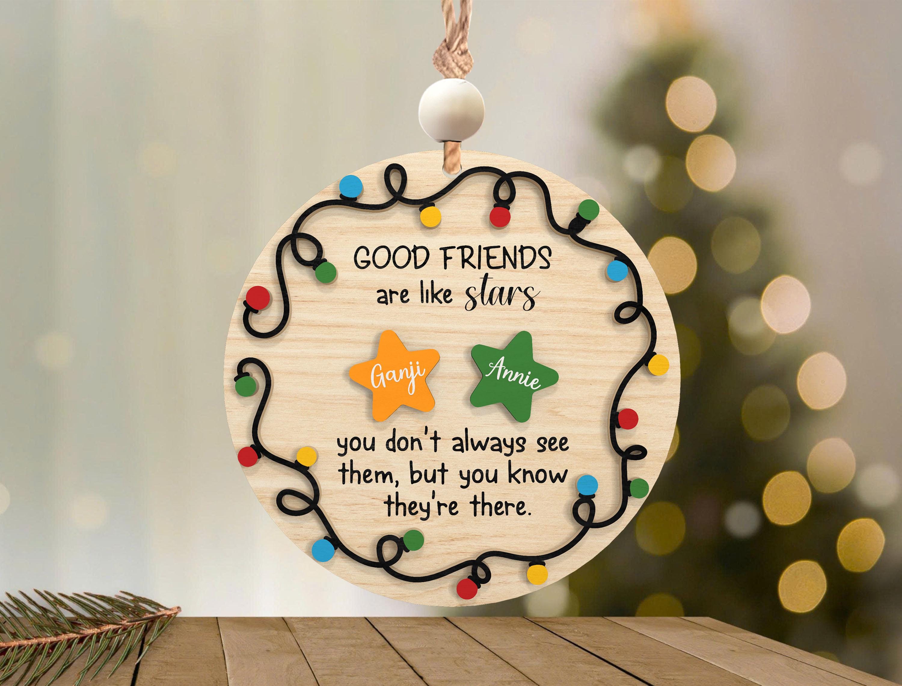 Good Friends Christmas Ornament SVG, Personalized Star Name Ornament ...