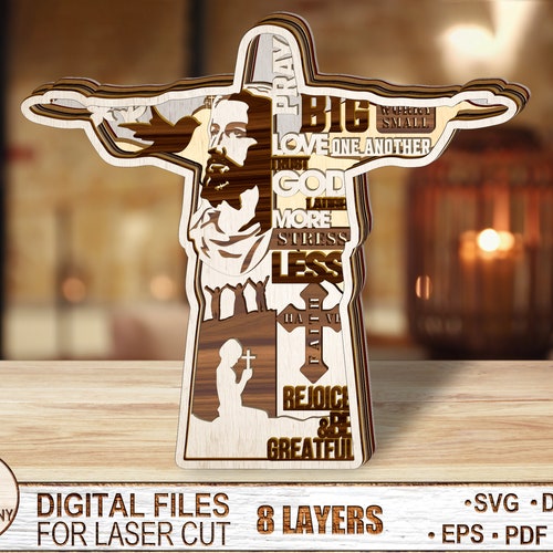 7 Layered Jesus Art Decor Christian Art Piece for Glowforge - Etsy