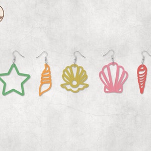 Bundle Sea Shells Earrings Svg, Sea Shells Svg, Gift for Her,earrings ...