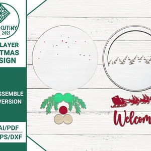 Santa Claus Sign SVG Christmas Scene Svg Christmas Door Sign - Etsy
