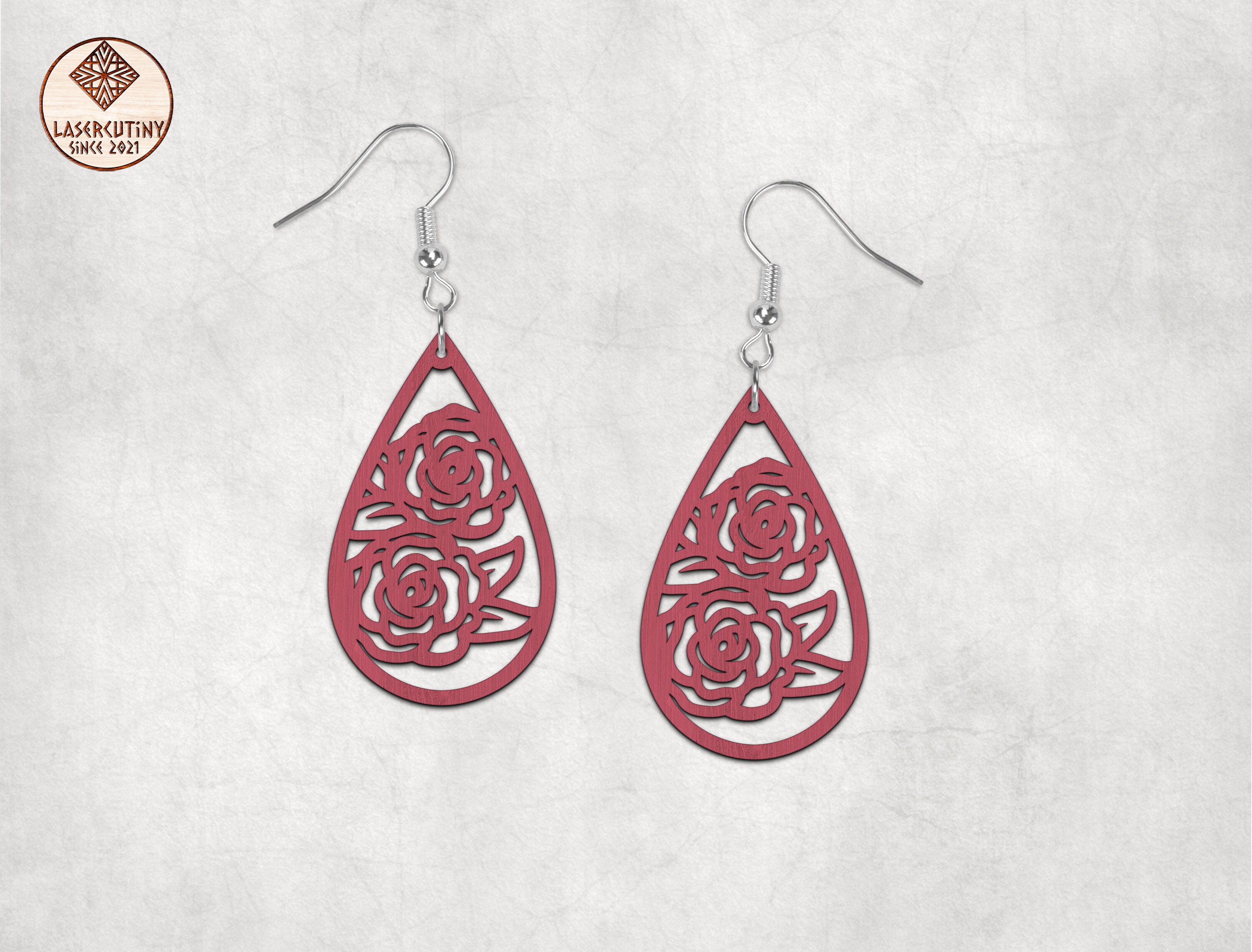 Bundle Rose Flower Boho Earrings Svg Flower Svg Rose Svg - Etsy