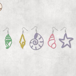 Bundle Sea Shells Earrings Svg, Sea Shells Svg, Gift for Her,earrings ...