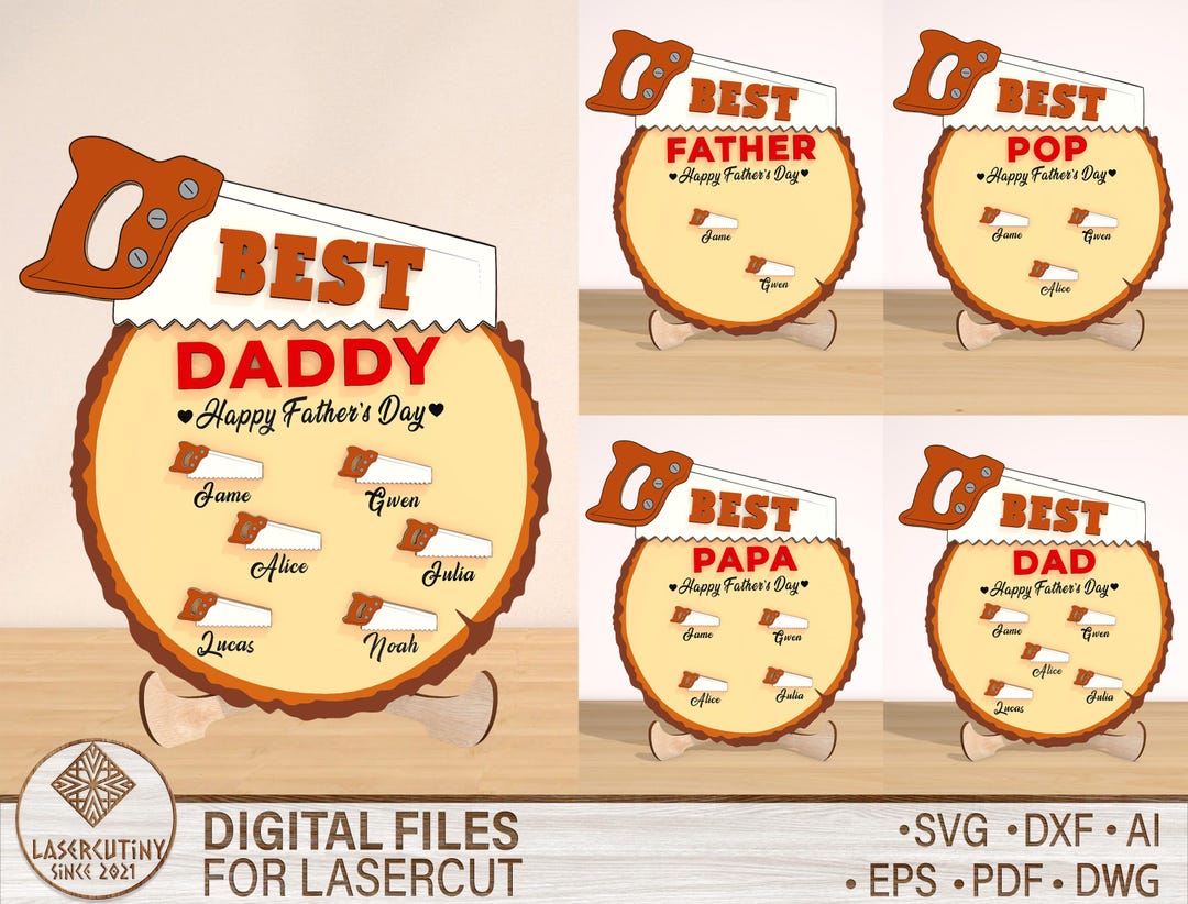 3D Best Fathers Day Lasercut File, Papas Work Shop, Fathers Day Gift ...
