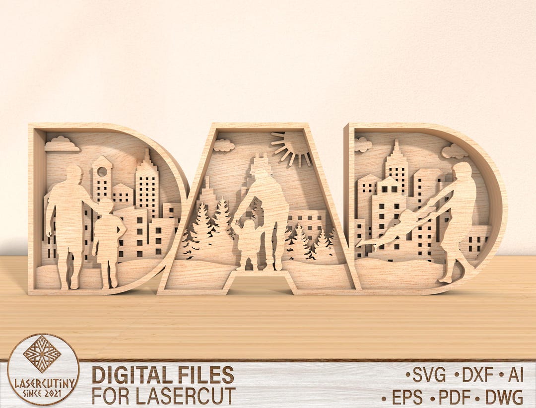DAD Laser Cut File Father's Day Svg File, Dad Laser Cut, Father's Day ...