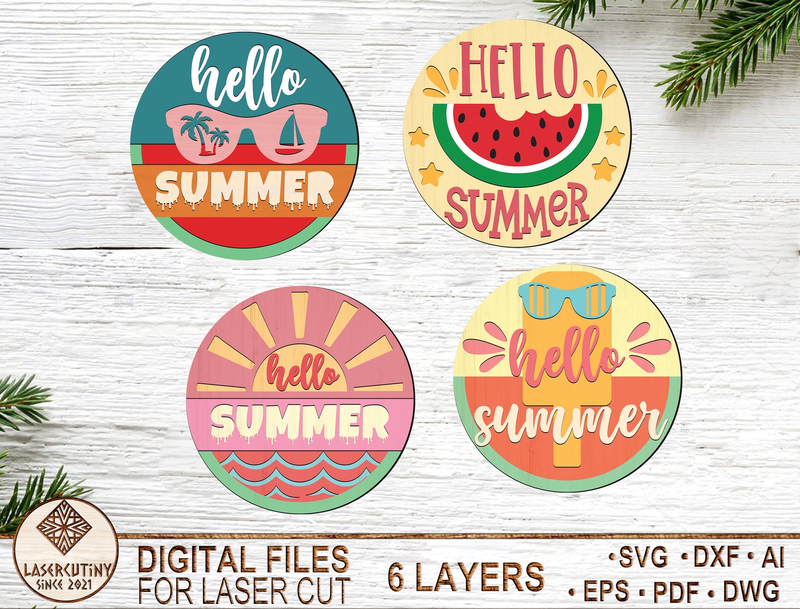 Bundle Hello Summer Wood Signssvg Welcome Sign Door Hanger | Etsy