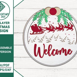 Santa Claus Sign SVG Christmas Scene Svg Christmas Door Sign - Etsy