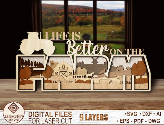 Multilayer Farm Scene Wooden Farm Art Decor Barn Farm - Etsy