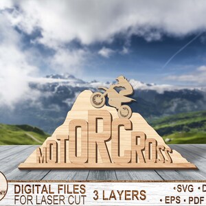 Multilayer Motorcross Glowforge , Motorcycle Digital File , Motor Bike ...