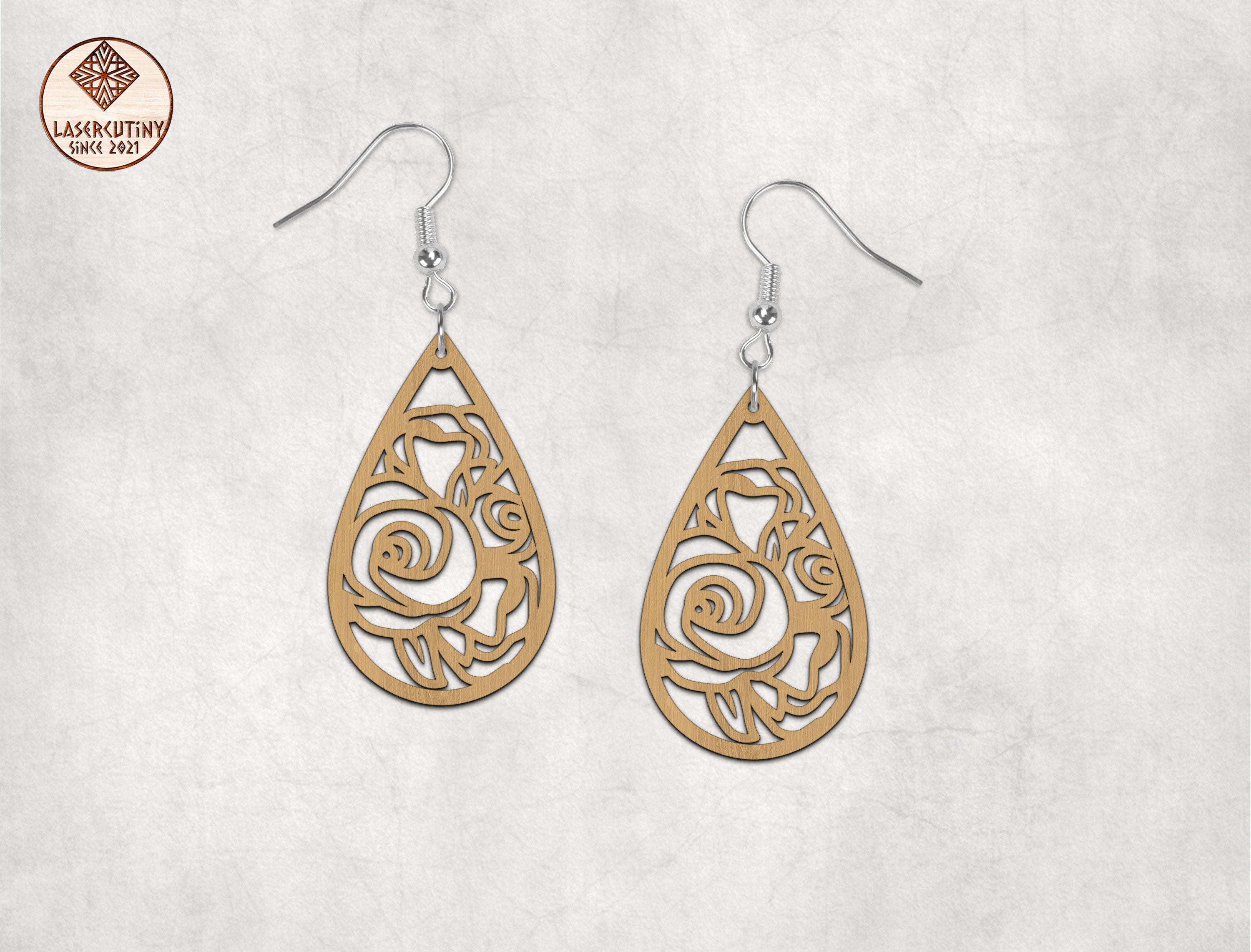 Bundle Rose Flower Boho Earrings Svg Flower Svg Rose Svg - Etsy