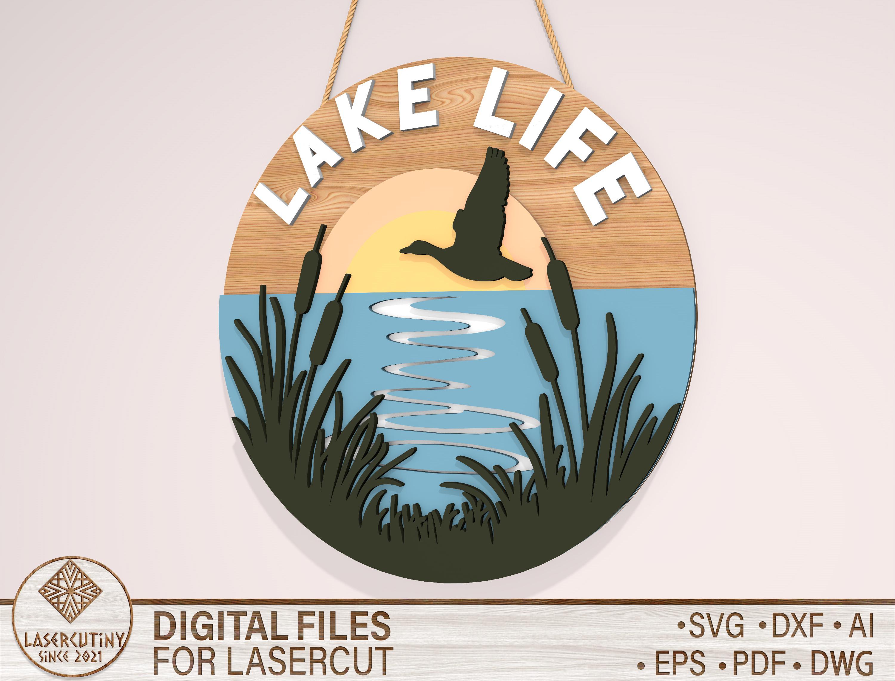 Lake Life Door Sign Svg ,lake House Sign Svg,summer Door Hanger Svg ...