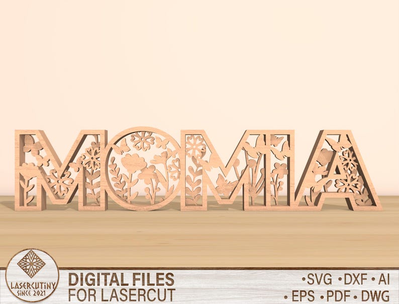 Mother's Day SVG Laser Cut File, Multilayer Table Decoration, Happy ...