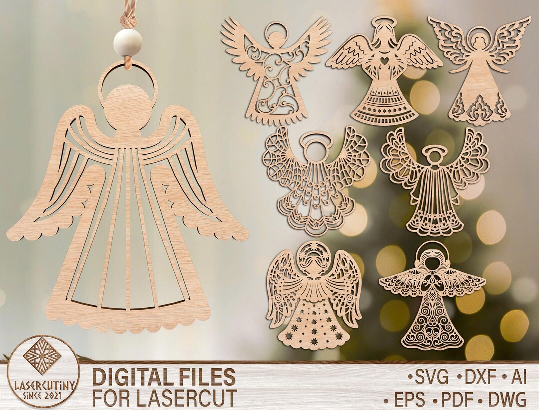 Christmas Angels Laser Cut Svg, Angel Christmas Tree Toppersvg ...