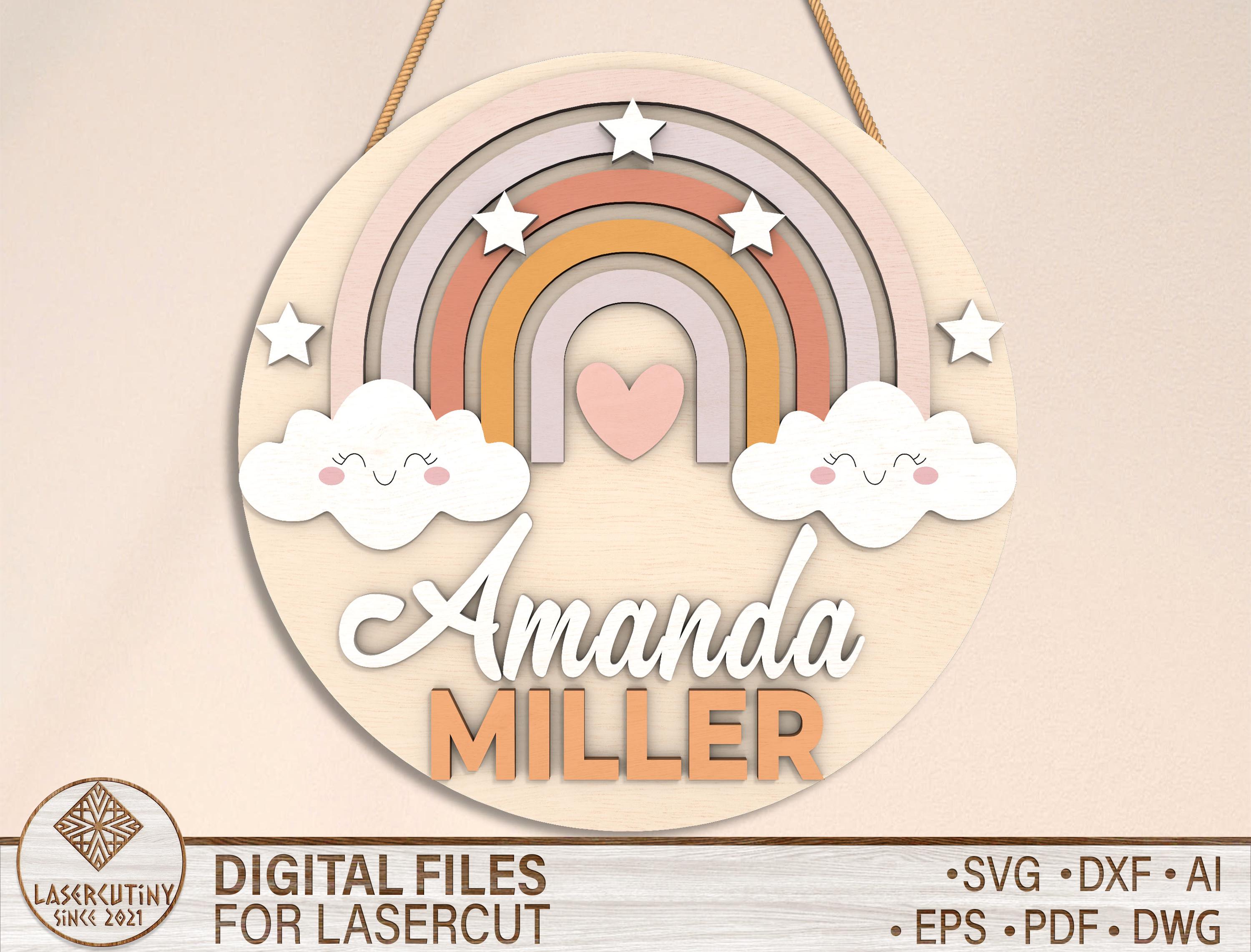 Personalized Kids Sign,baby Name Sign SVG Bundle, Wall Baby Room Decor ...