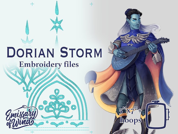 Dorian Storm Embroidery Design Files for Cosplay DIGITAL - Etsy