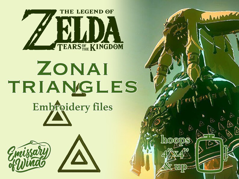 The Legend of Zelda: Tears of the Kingdom Zonai Triangles Embroidery ...