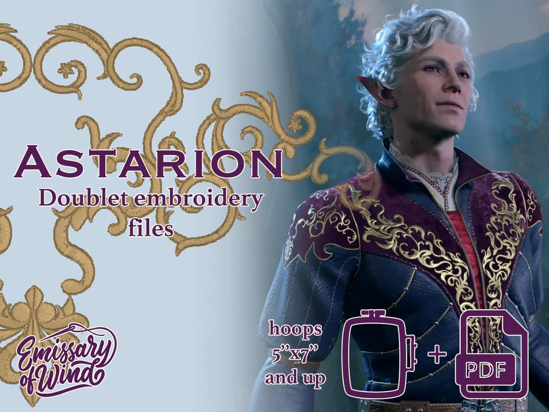 Astarion - Baldur's Gate 3 - Embroidery Design Files for Cosplay and ...