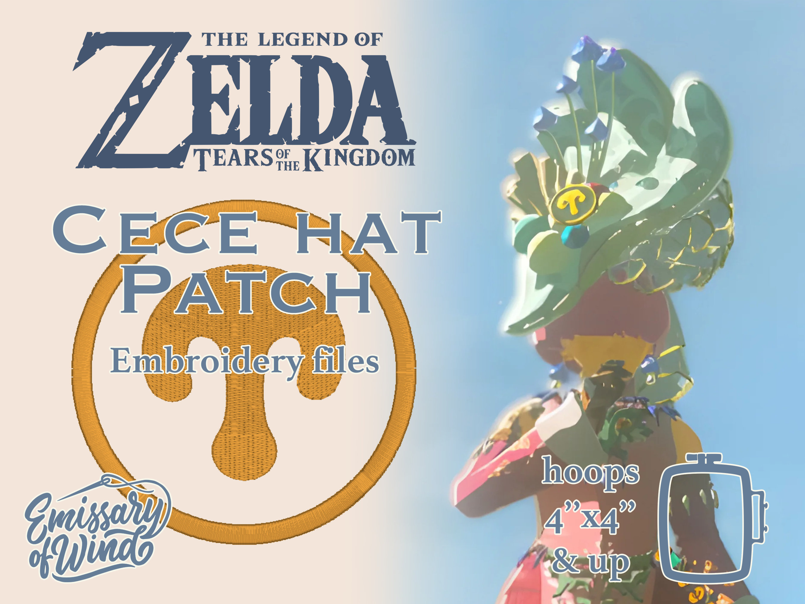 The Legend of Zelda: Tears of the Kingdom Cece Hat Patch Embroidery ...