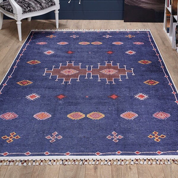 Cobalt Blue Kitchen Rug - Etsy