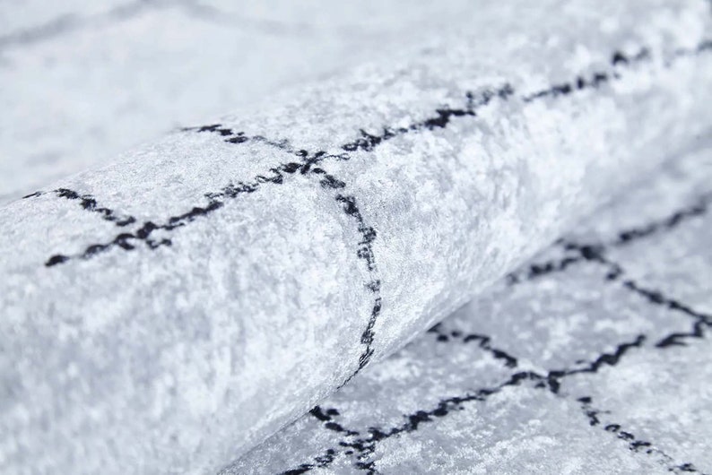 White Designer Area Rug Decorative Geometric Farmhouse Home | Etsy