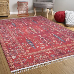 Turkish Red Rug, Ethnic Oriental Area Rugs 8 X 10 6x9 5x8 5x7 Kilim ...