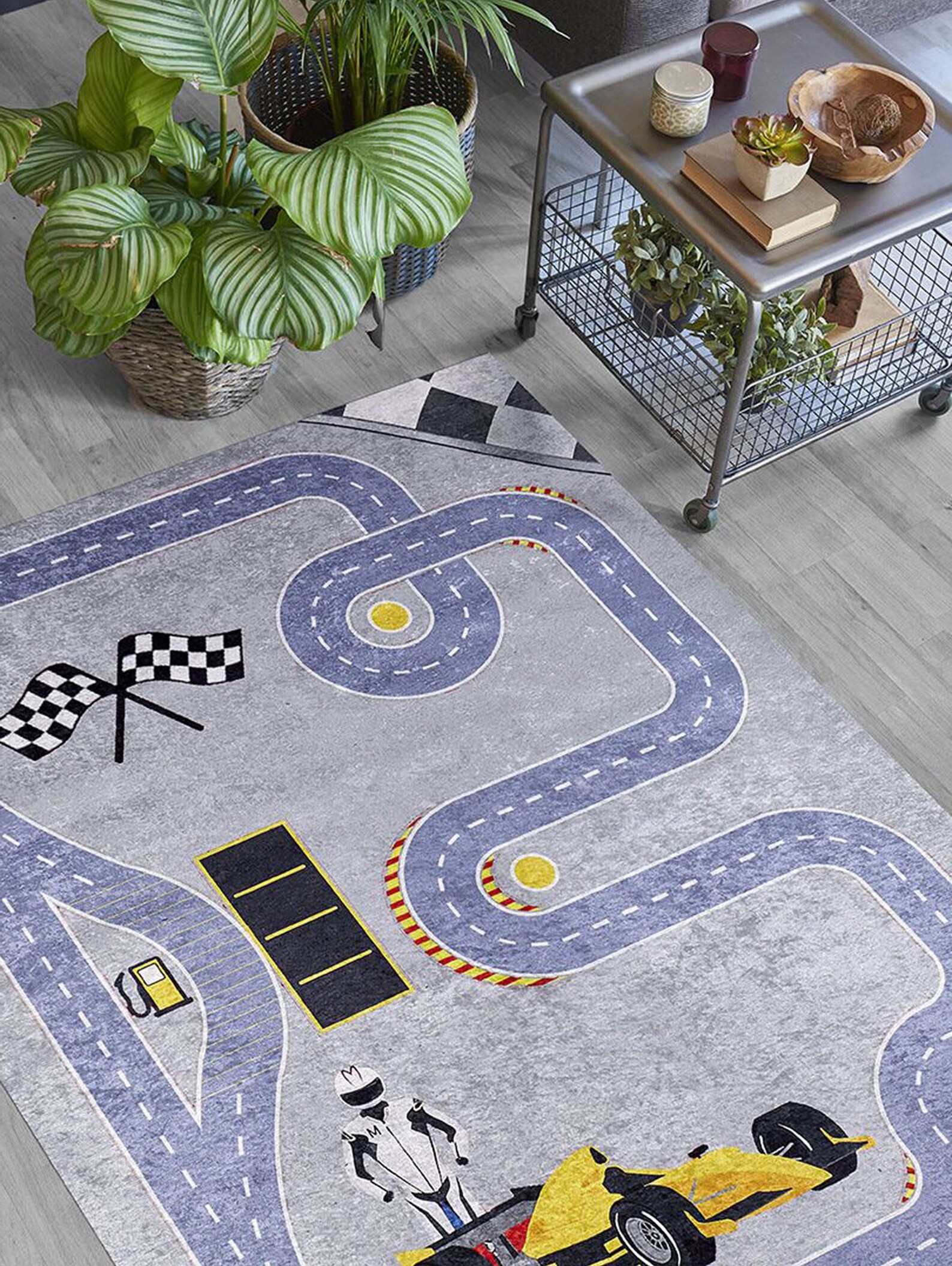 Road F1 Traffic Map Kids Play Rug Gray Game Playroom Rugs Car - Etsy