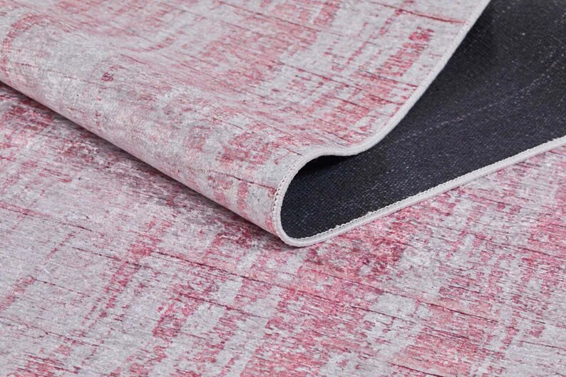 Distressed Pink Rug Shabby Chic Abstract Oversized Area Rugs | Etsy