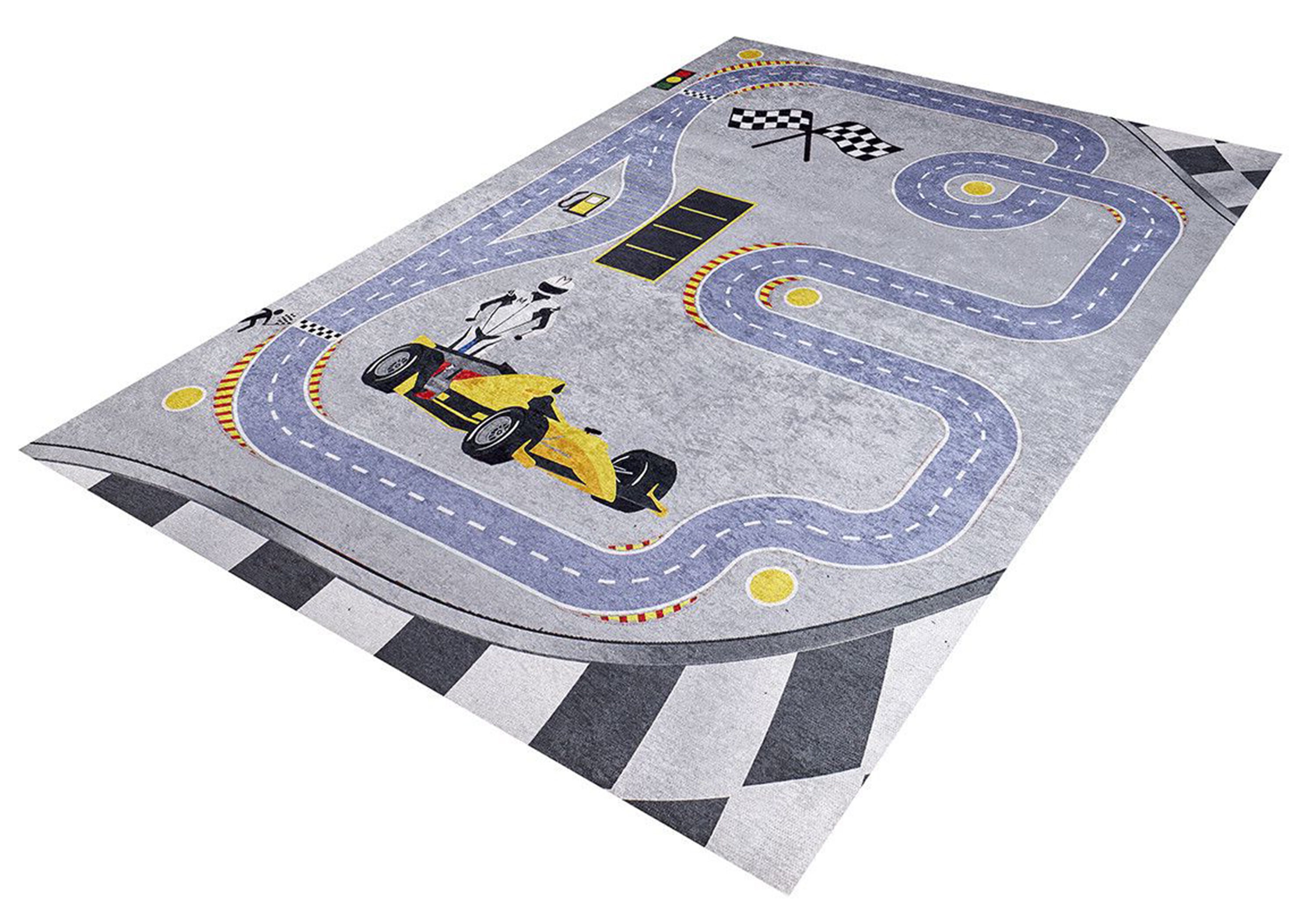 Road F1 Traffic Map Kids Play Rug Gray Game Playroom Rugs Car - Etsy