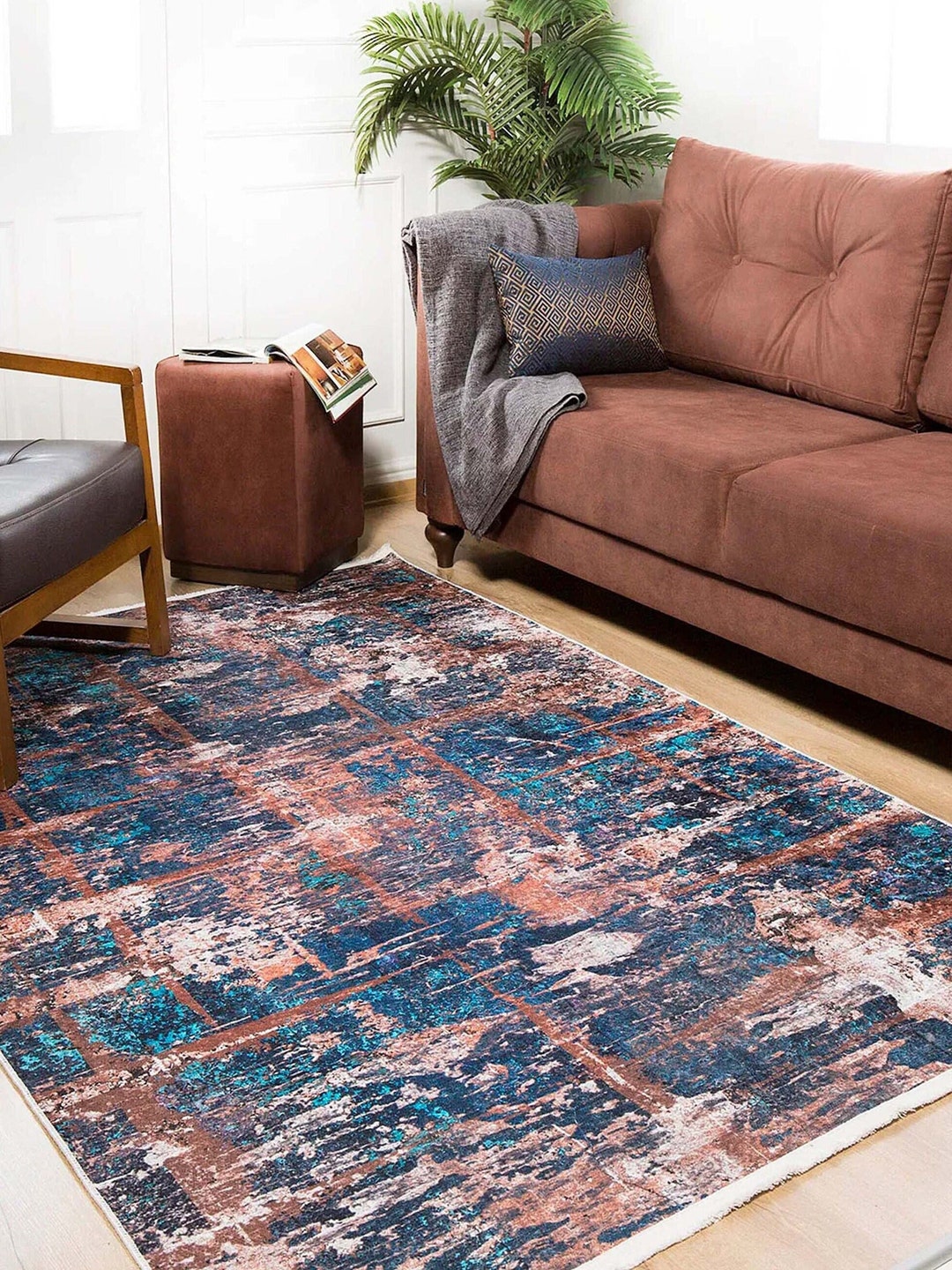 Luxury Unique Navy Blue Rug Color Options 8 X 10 6x9 5x8 5x7 - Etsy