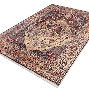 Turkish Beige Rust Orange Rug, Medallion Vintage Style 8 X 10 6x9 5x8 ...