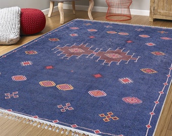 8x10 Navy Blue Rug - Etsy