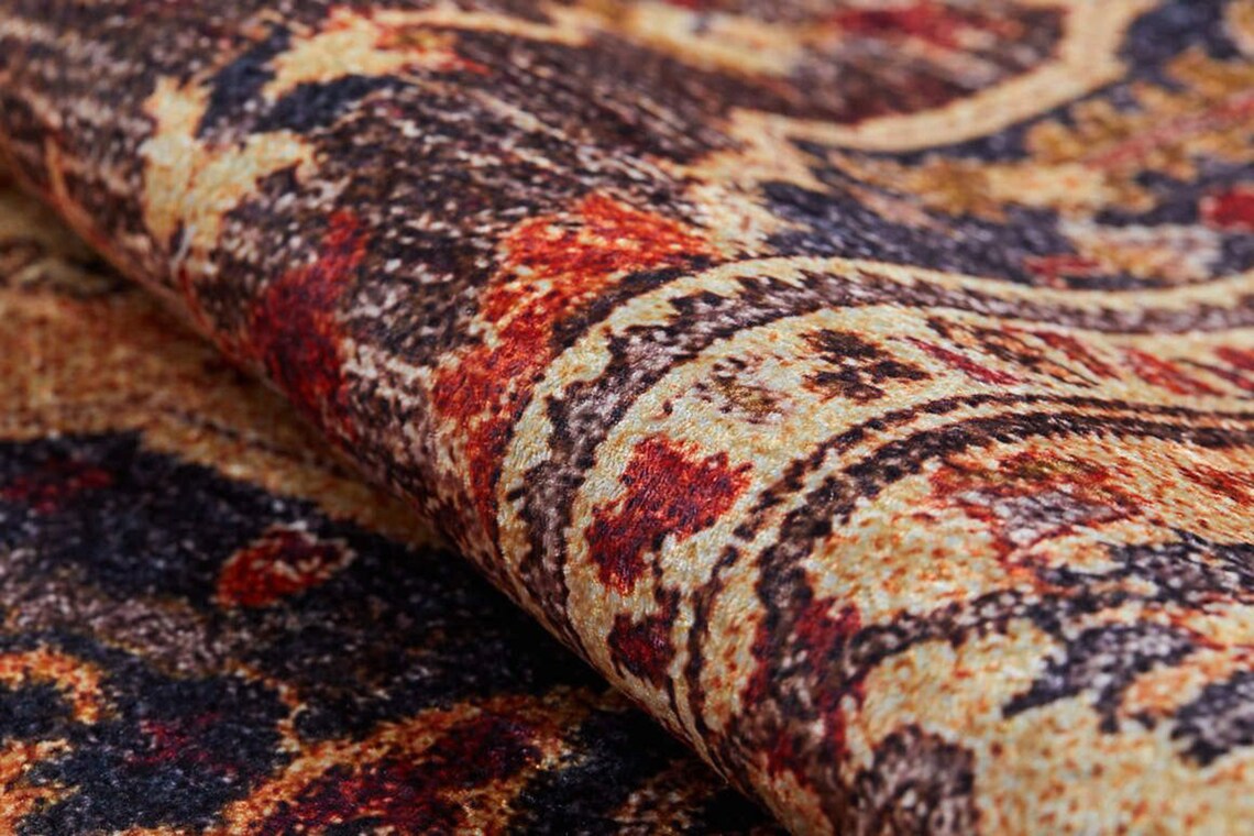 Turkish Beige Rust Orange Rug Medallion Vintage Style 8 X 10 | Etsy