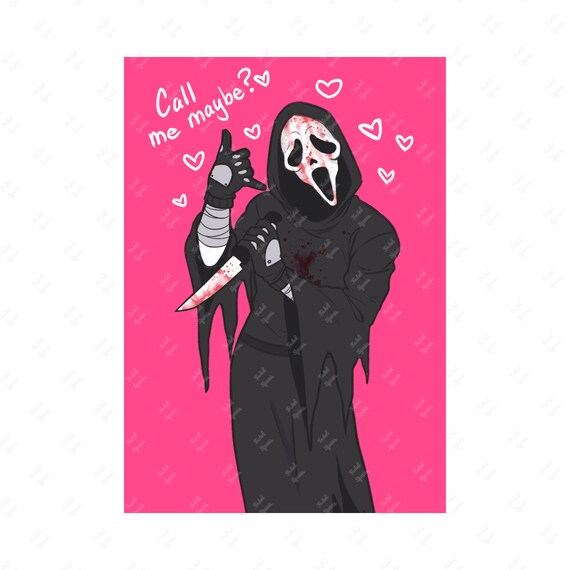 Scream Ghostface Call Me Maybe Valentine's Day Png | Etsy