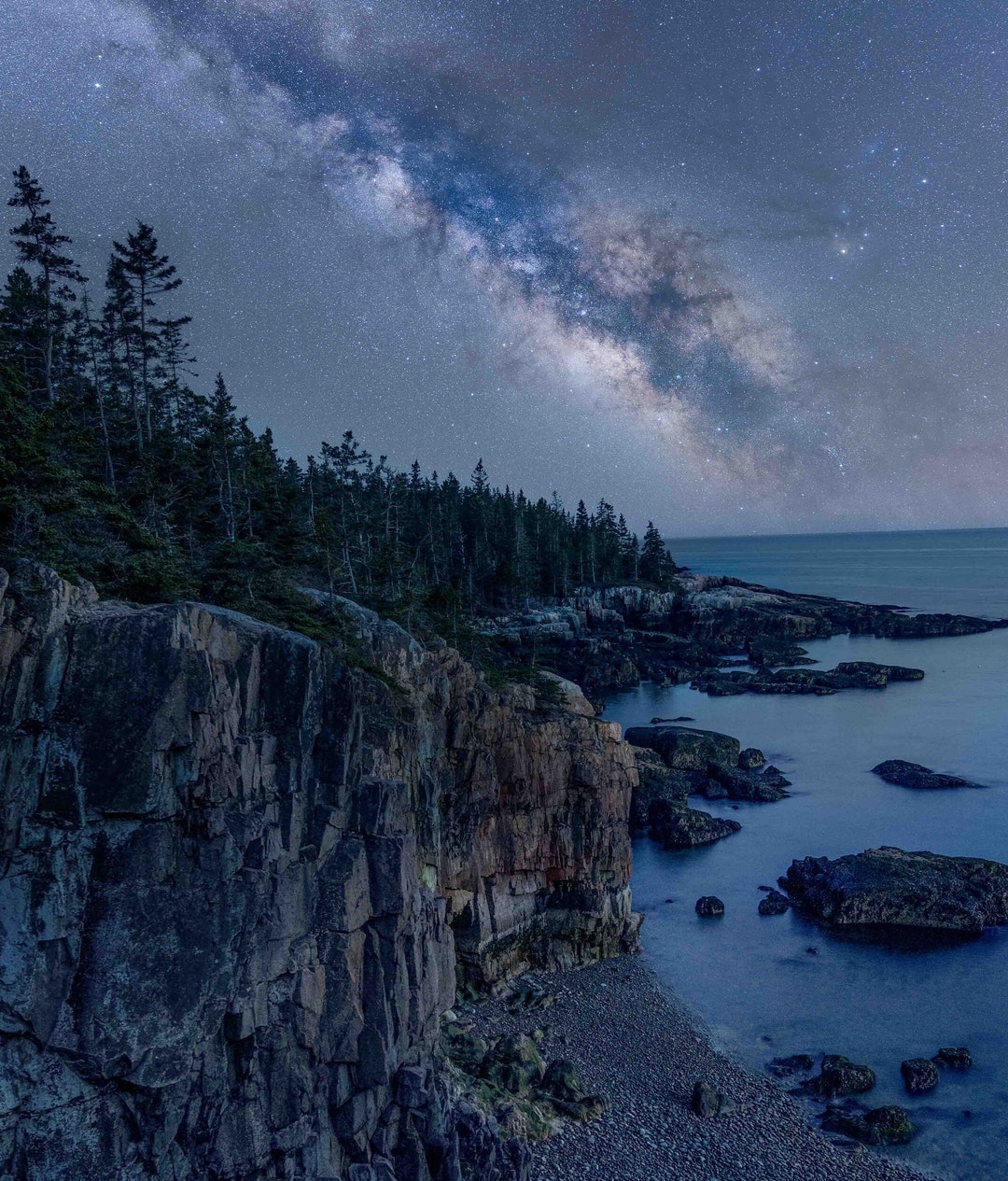Milky Way Over Acadia National Park - Maine Nightscape Print - Acadia National Photo - Maine ...
