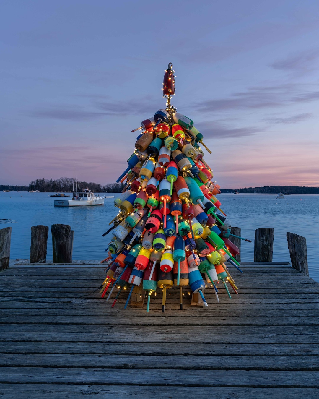Maine Fine Art Photo of Lobster Buoy Christmas Tree - Maine Coast ...