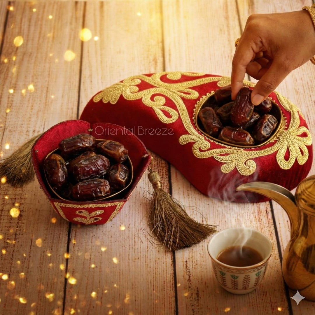 Velvet Pillow Container, Arabic Copper Bowl, Ramadan Decoration ...